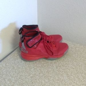 adidas | Shoes | Adidas Red High Top Lace Up Sneakers | Poshmark